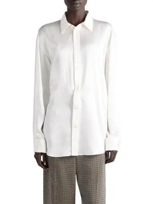 Balenciaga Silk Blend Wrap Shirt - 9002 Ivory