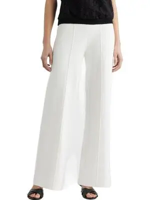 TAHARI ASL Wide-leg Sweater Pants - Ivory