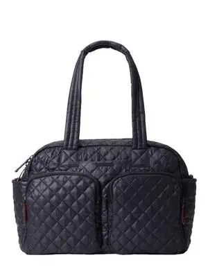 Mz Wallace Quilted Nylon Duffle Bag - Black