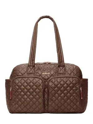 Mz Wallace Quilted Nylon Duffle Bag - Walnut