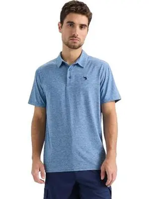 SALT LIFE Outrigger Short Sleeve Polo - Atlantic Heather