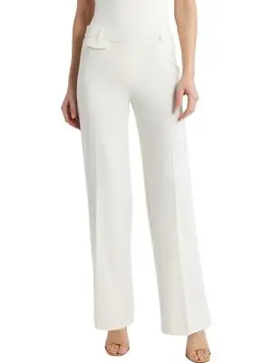 Anne Klein High-waist Wide-leg Pull-on Trousers - White Dove