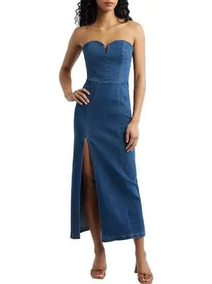 FREEMARKET Strapless Maxi Dress - Denim