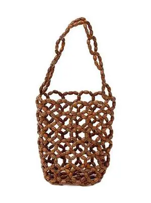Hat Attack Isla Beaded Mini Bag Brown
