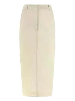 THELATEST Donna Pocket Split Midi Skirt - White