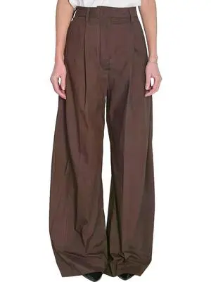 THELATEST Billie Pleated Trousers - Brown