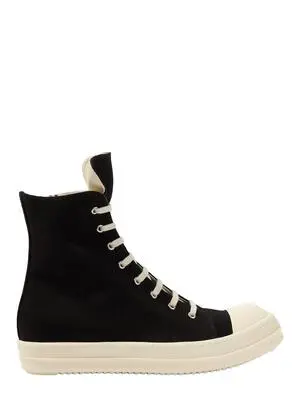 Rick Owens Denim High-top Sneakers - Black