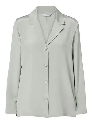 Max Mara Aedo Silk-blend Satin Shirt - Green