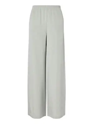 Max Mara Maga Silk-blend Satin Wide-leg Pants - Green