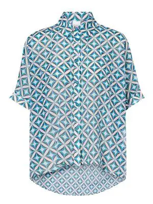 Max Mara Ariete Printed Cotton And Silk Shirt - Multicoloured