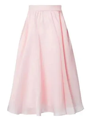 Max Mara Calle Silk Midi Skirt - Pink