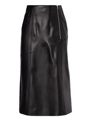 Victoria Beckham Leather Pencil Skirt - Black