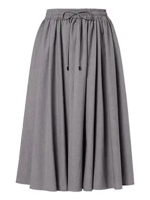Max Mara Livrea Virgin Wool Midi Skirt - Grey