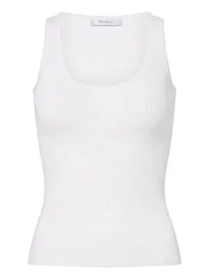 Max Mara Ribbed-knit Tank Top - White