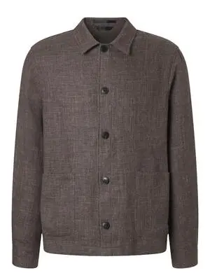 Sunspel Cotton And Linen Jacket - Brown