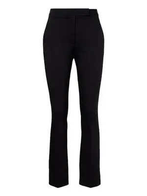 Max Mara Cotton-blend Cropped Slim Pants - Black