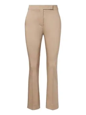 Max Mara Cotton-blend Cropped Slim Pants - Beige