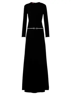 Gucci Horsebit Embellished Jersey Maxi Dress - Black