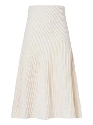 Alaïa Wool And Cashmere Midi Skirt - White