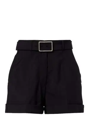 Sportmax Ghiera Belted Virgin Wool Shorts - Black