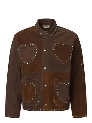 BODE Studded Suede Jacket - Brown