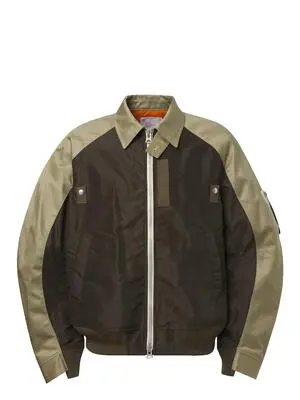 Sacai Cotton Chino And Twill Blouson Jacket - Brown