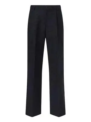 Dries Van Noten Floral Cotton-blend Straight Pants - Blue