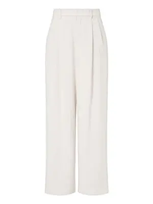 Max Mara Donata Pleated Wide-leg Pants - White