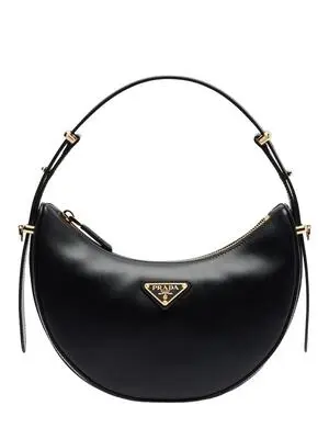 Prada Arqué Mini Leather Shoulder Bag - Black