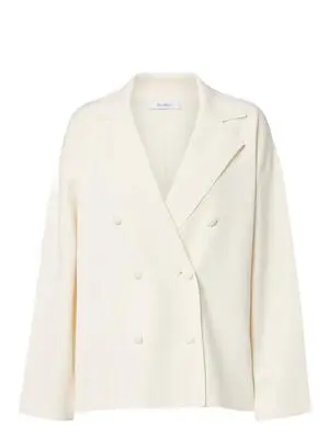 Max Mara Calte Double-breasted Crêpe Blazer - White
