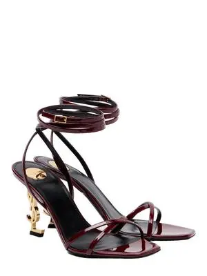 Saint Laurent Opyum 85 Patent Leather Sandals - Burgundy