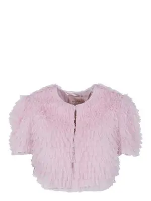 TWINSET Cropped Ruffled Jacket
