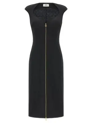 Elisabetta Franchi Midi Dress - Black