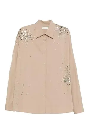 Dries Van Noten Casia Embroidered Shirt - Beige