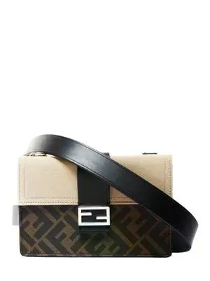 Fendi Mini Baguette Slim Zucca Shoulder Bag - Brown