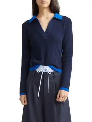 Monse Doubled Cashmere Polo - Dark Sapphire