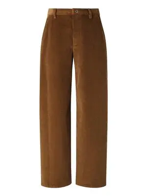 Loewe Straight-leg Cotton-corduroy Trousers - Brown