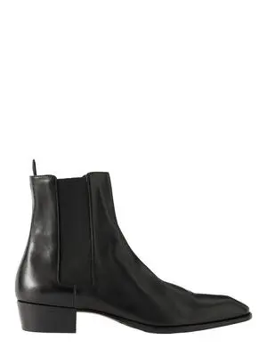 Saint Laurent Stanton Leather Chelsea Boots - Black