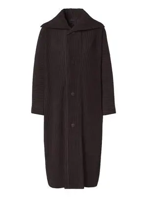 Issey Miyake Monthly Colors Pleated Coat - Brown