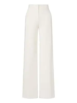 Max Mara Max Mara Cotton-Blend Wide-Leg Pants White