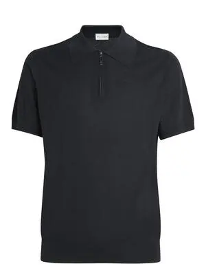Pal Zileri Silk-cotton Monogram Polo Shirt - Black