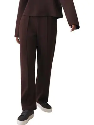 REISS Pintuck Front Drawstring Pants - Dark Chocolate