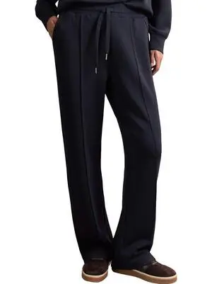 REISS Pintuck Front Drawstring Pants - Navy