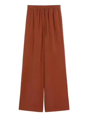 Max Mara Silk Wide-leg Trousers - Brown