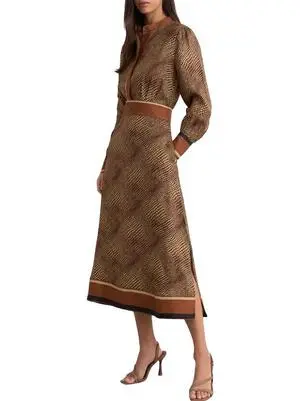 REISS Leia Long Sleeve Shirt Dress - Neutral