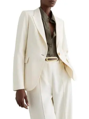 REISS Malin Tailored Jacket - Cream
