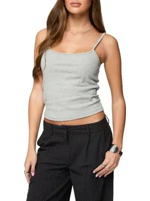 EDIKTED Cotton Camisole - Grey Melange