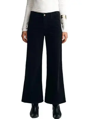 MAVI Paloma Wide Leg Velvet Pants - Black Velvet