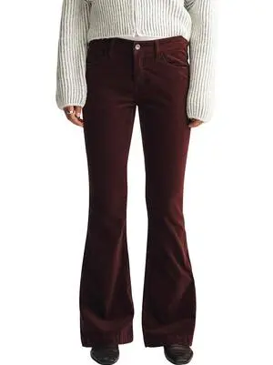 MAVI Mid-rise Flare Velvet Pants - Burgundy Velvet