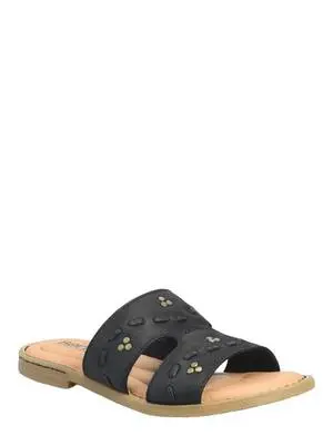 BØRN Benita Slide Sandal - Black Nubuck